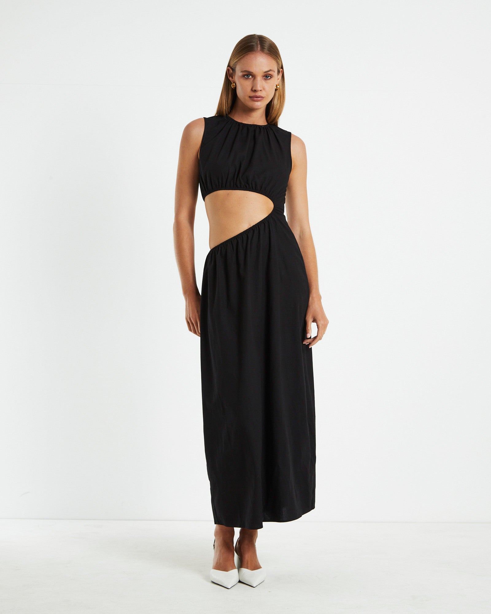 Isabelle Elasticated Cut Out Maxi Dress Black – General Pants Co.