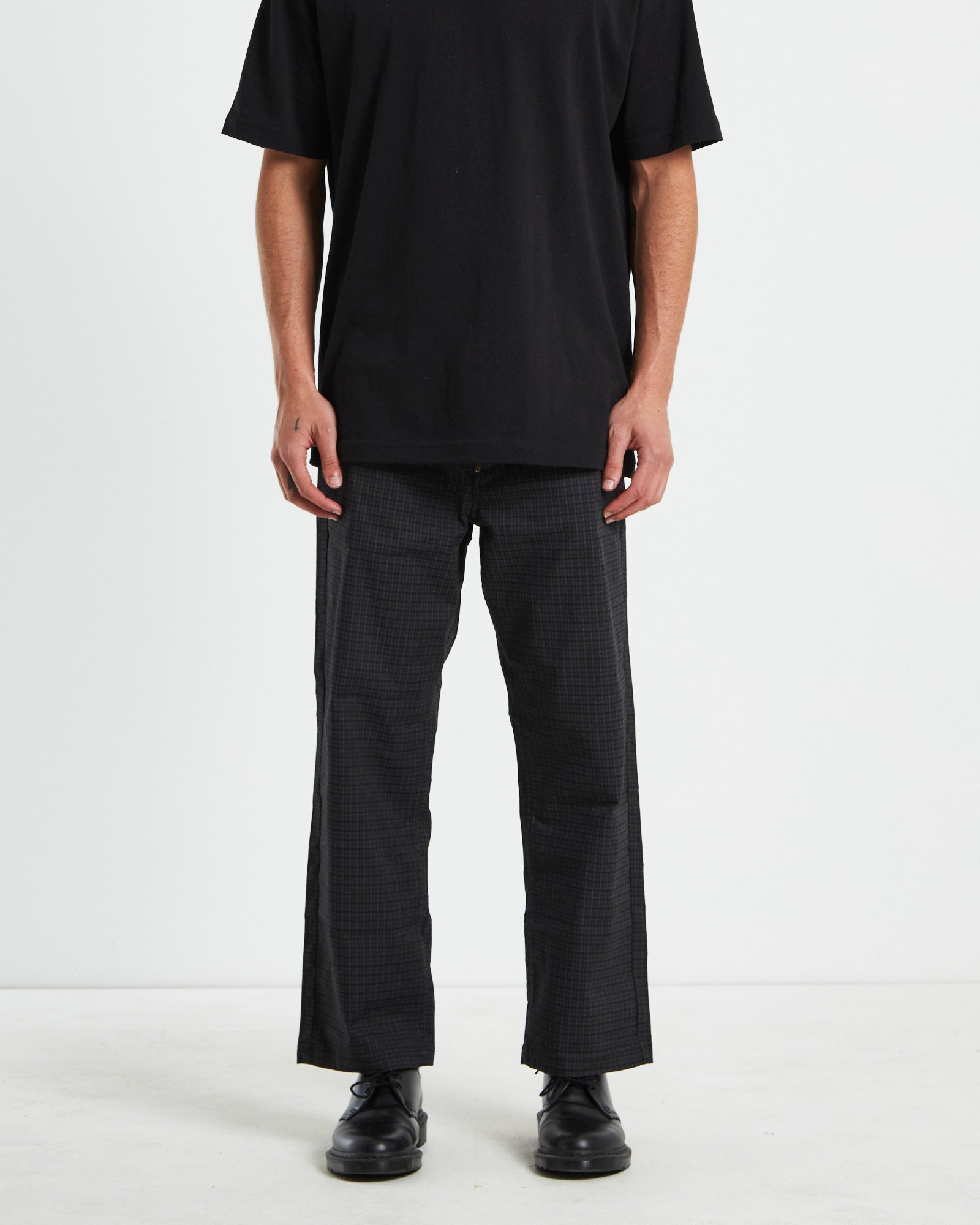 AG Sakte Check Pants in Black – General Pants Co.
