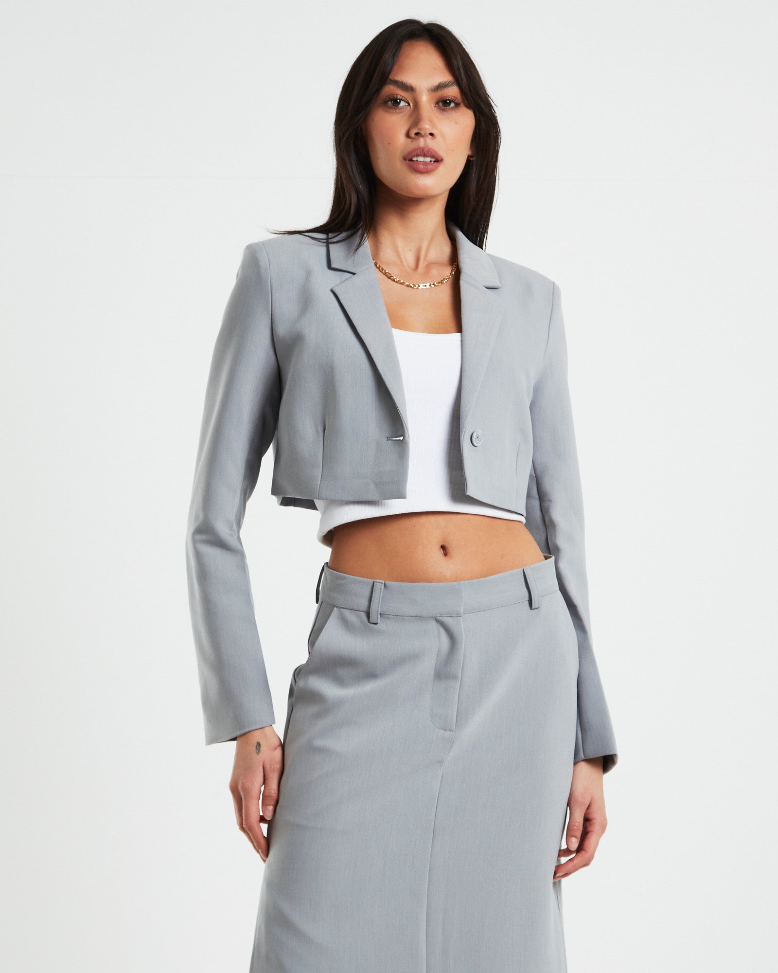 Myla Boyfriend Blazer in Dove Grey – General Pants Co.