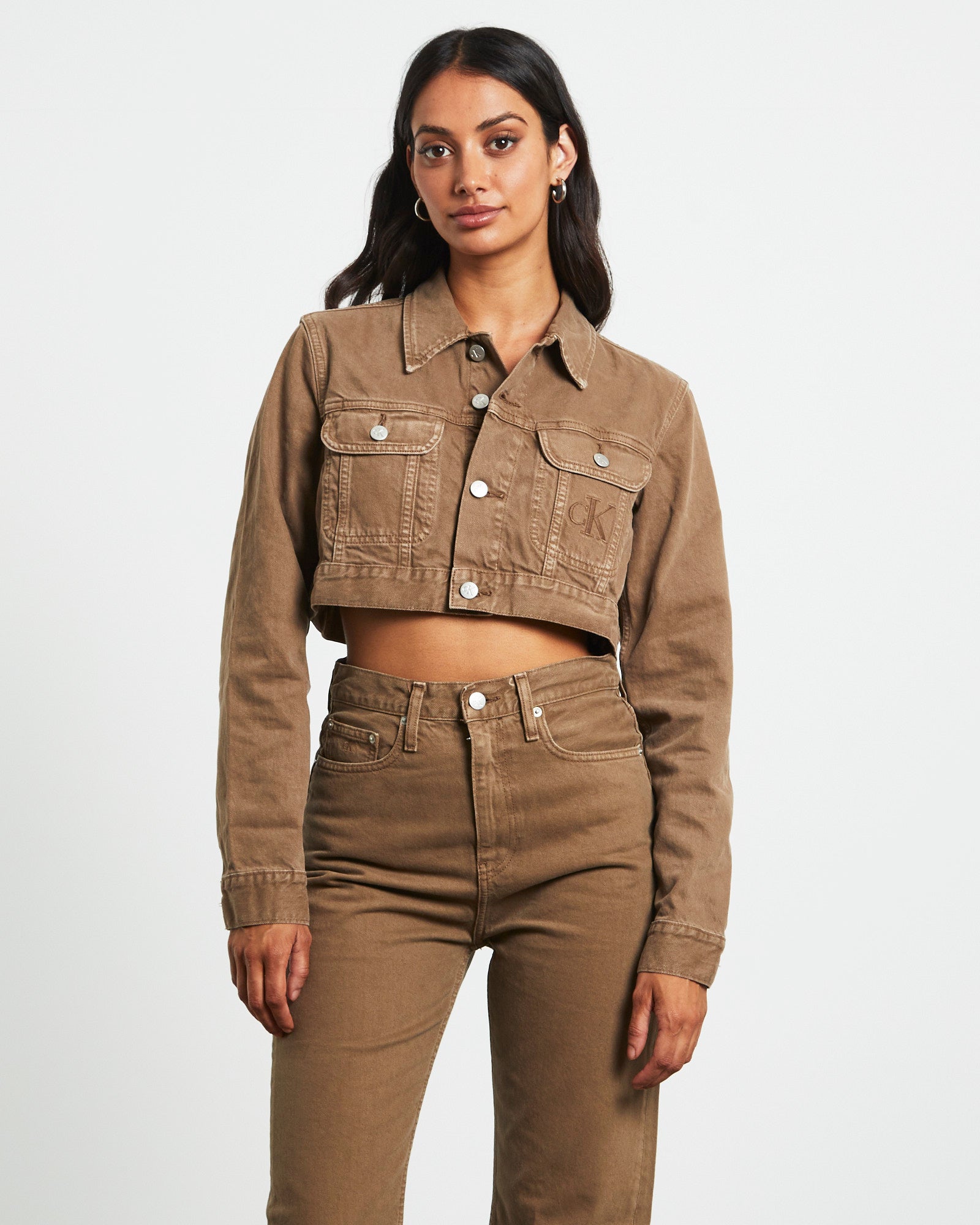 Extreme Crop 90s Denim Jacket in Brown – General Pants Co.