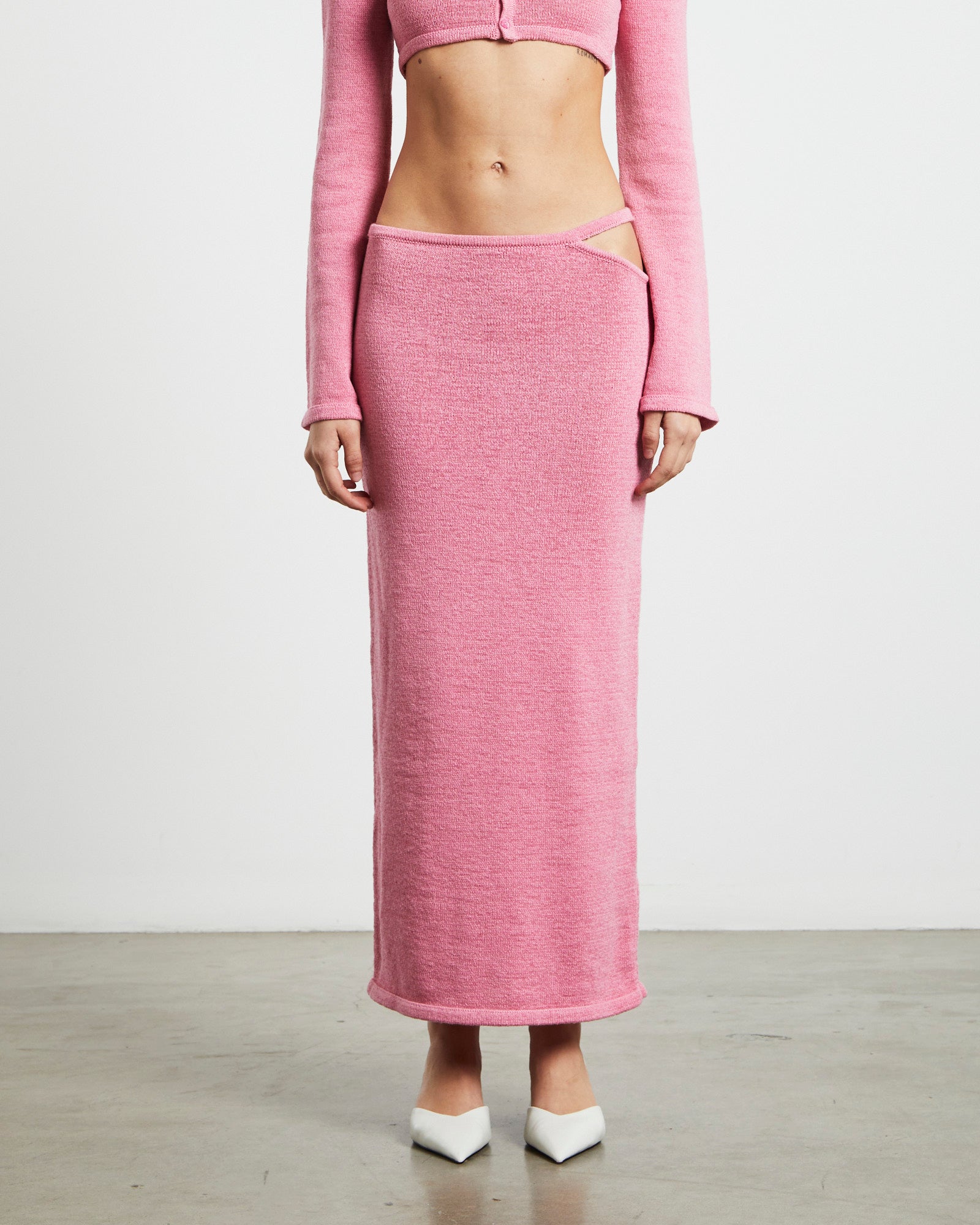 Mika Knit Strap Midi Skirt in Strawberry Pink – General Pants Co.