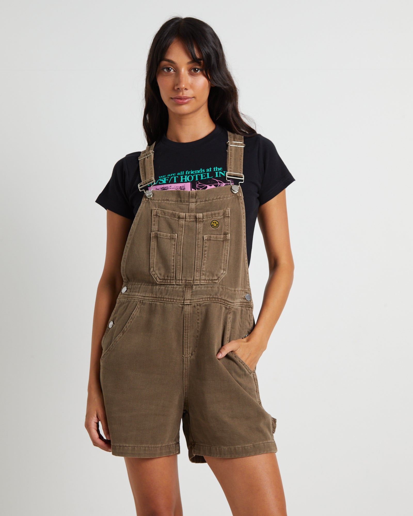 Heavenly People Short Overalls in Chocolate – General Pants Co.