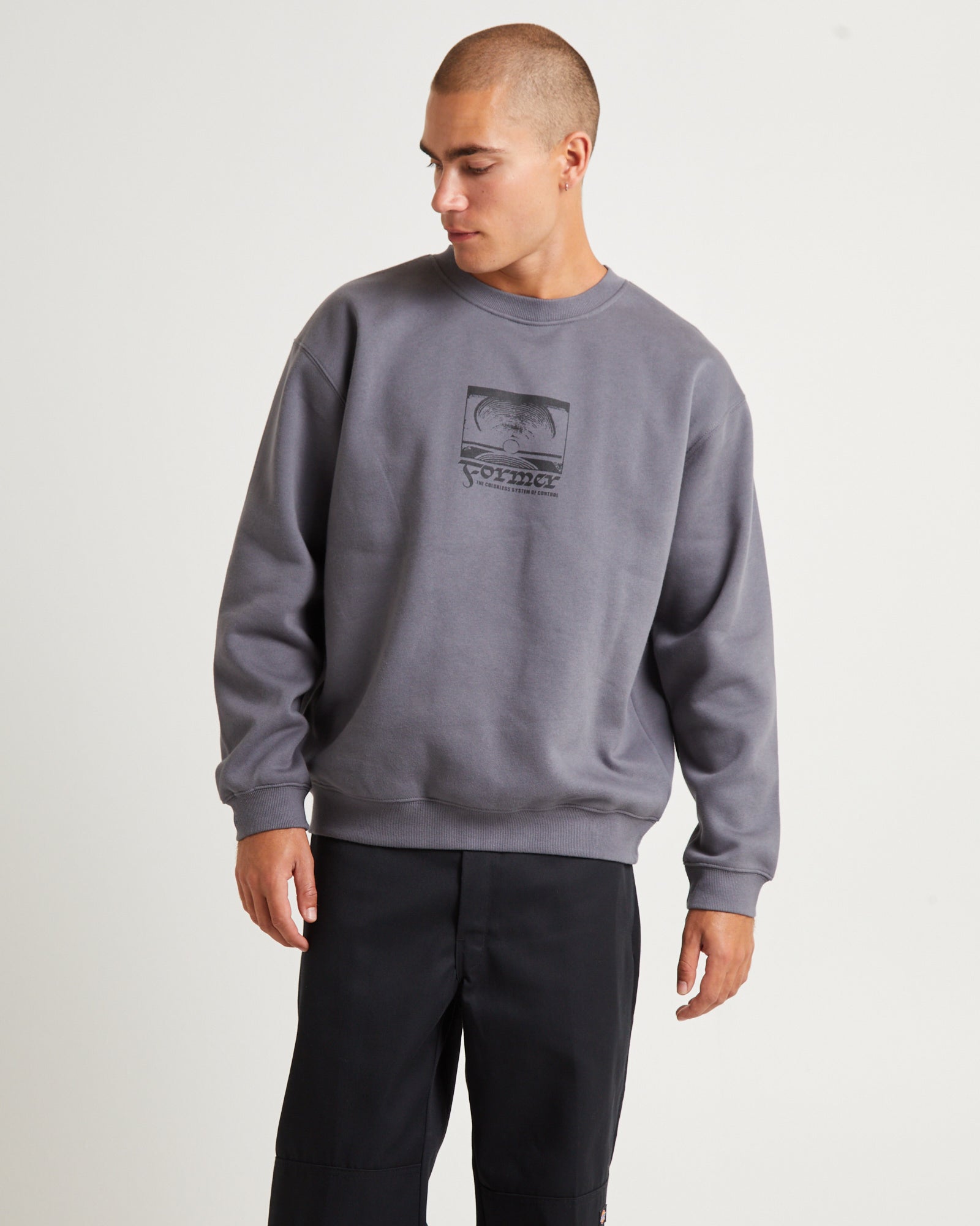 Crux Tribute Crew Jumper Iron Grey – General Pants Co.